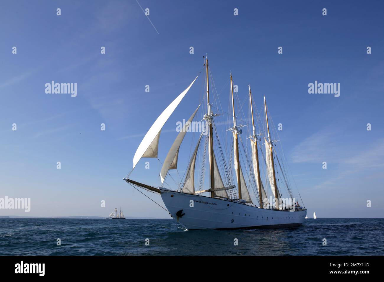 Portuguese schooner Santa Maria Manuela, Torbay race start, 2017 Stock ...