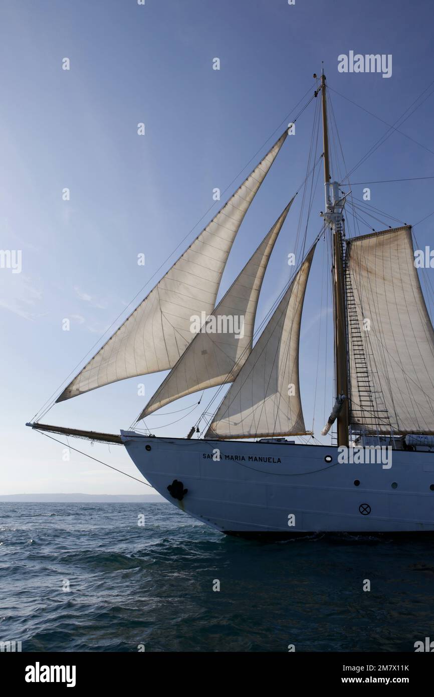 Portuguese schooner Santa Maria Manuela, Torbay race start, 2017 Stock ...
