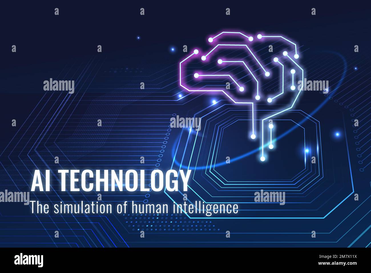 Futuristic AI technology template vector disruptive technology blog ...