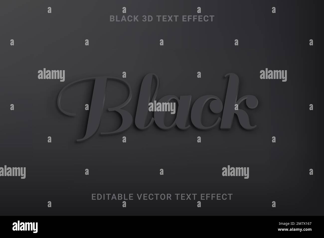 Black 3D editable vector text effect Stock Vector Image & Art - Alamy