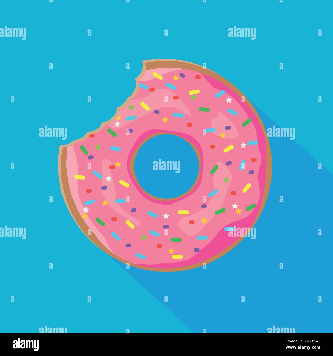 Donut with sprinkles isolated on white background. Vector illustration ...