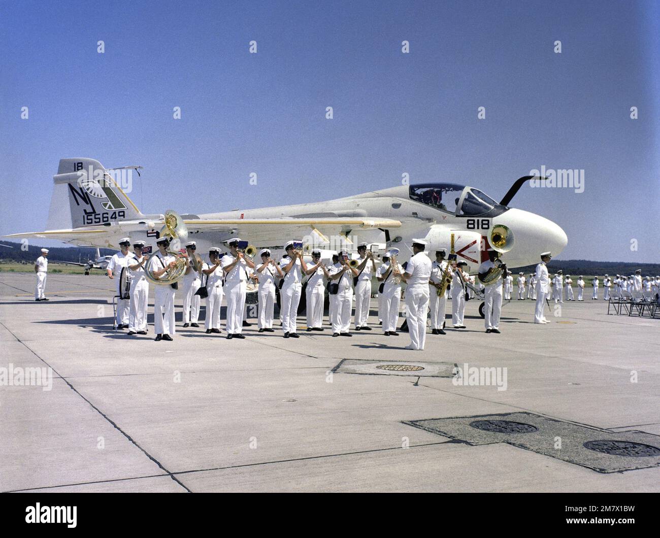 The 13th Naval District Band from Seattle plays for the commander of ...