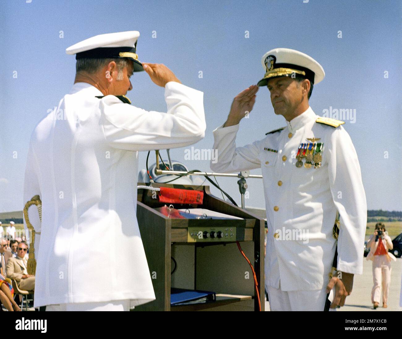 RADM Charles B. Hunter, left, is relieved by CDR William D. Zirbel as ...