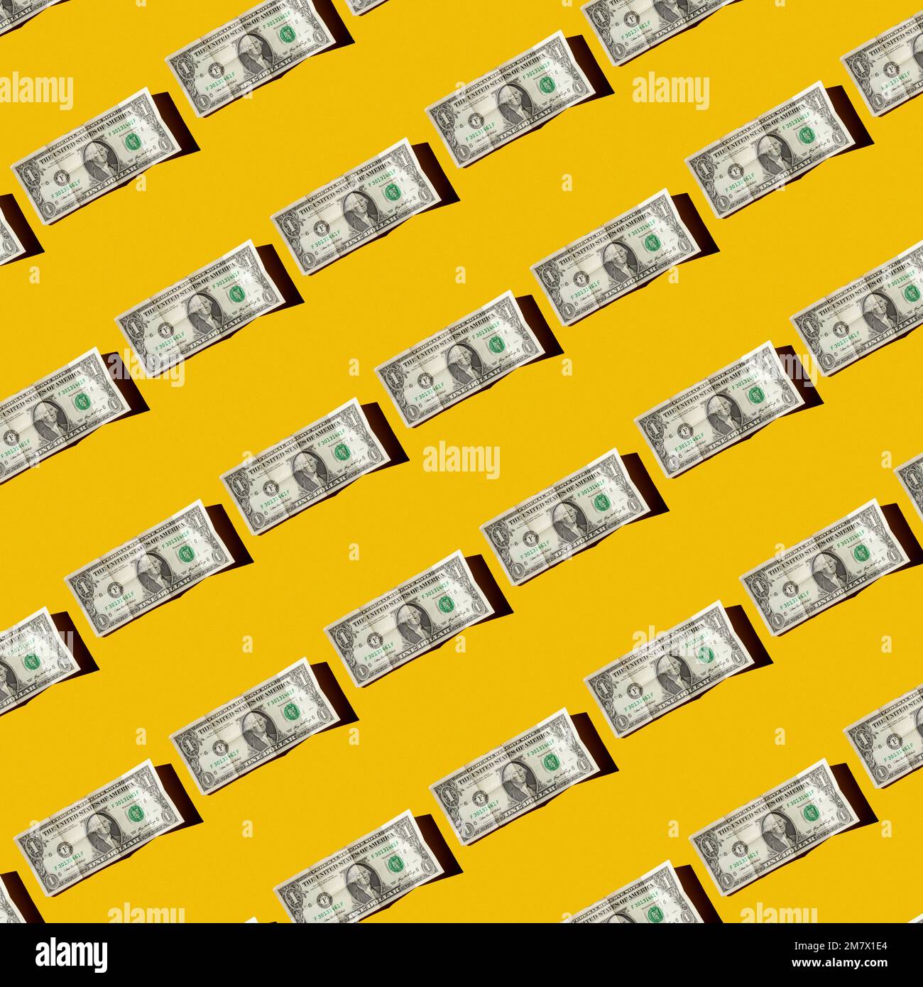 Crumpled United States dollar banknotes. Seamless repeating pattern ...