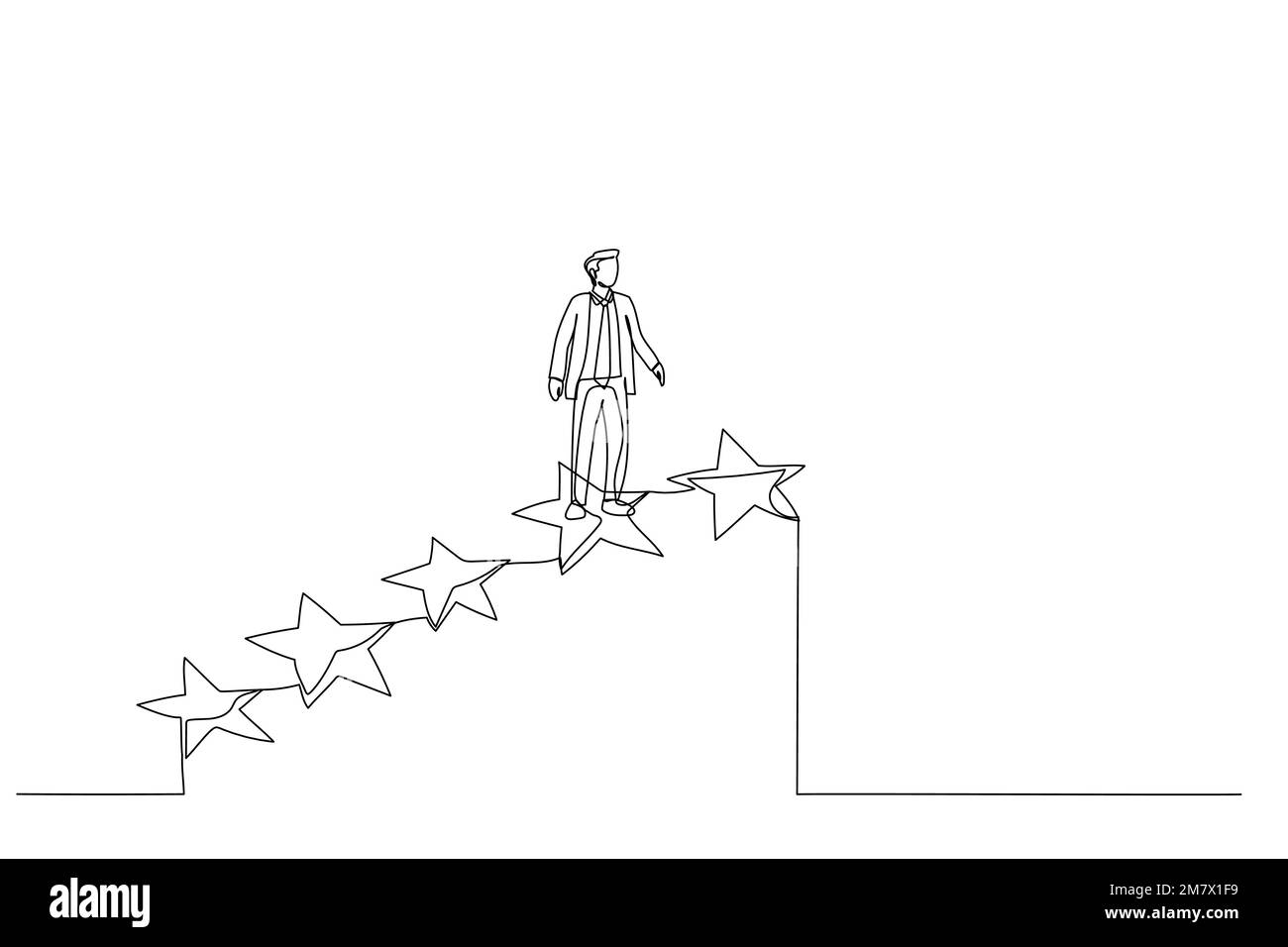 Cartoon of businessman steps towards success or outstanding employee ...