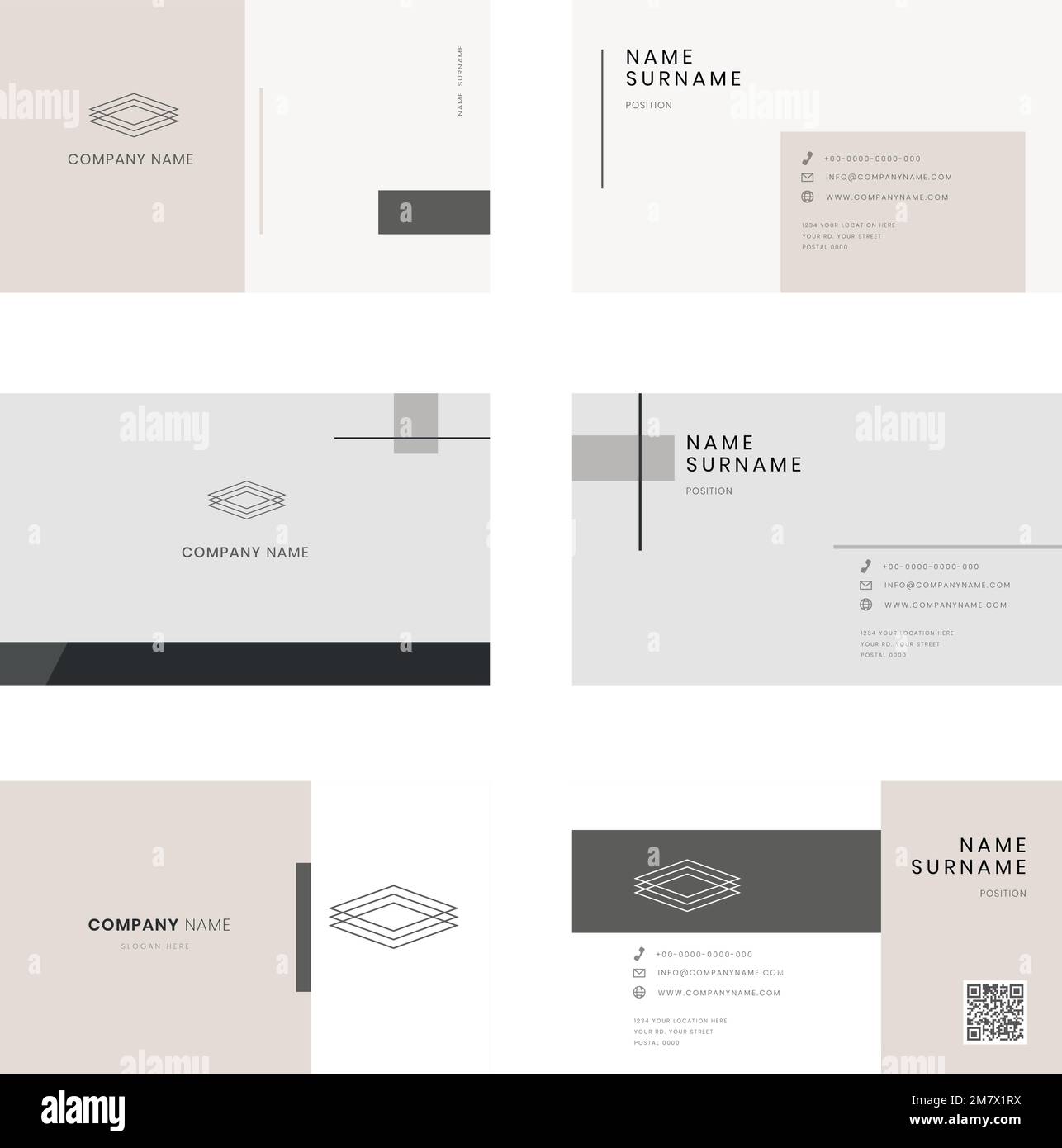 Business card editable template vector set Stock Vector Image & Art - Alamy