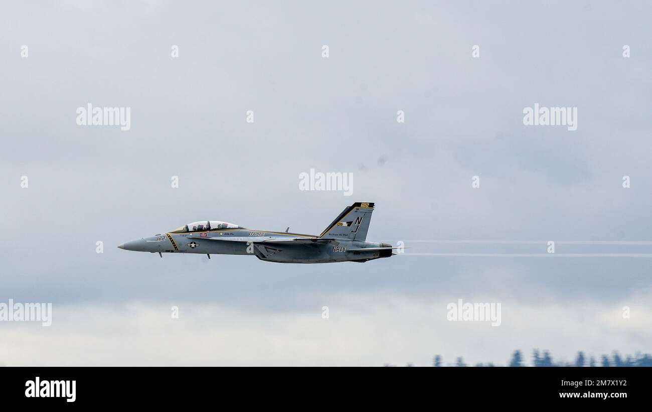 U.S. Navy F-18 Demo team performs for Skyfest 2022 on Fairchild Air ...