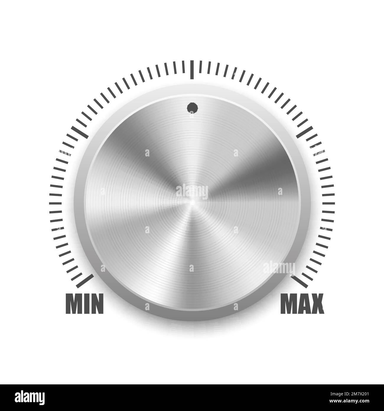 Realistic metal button with circular processing. Dial knob level ...