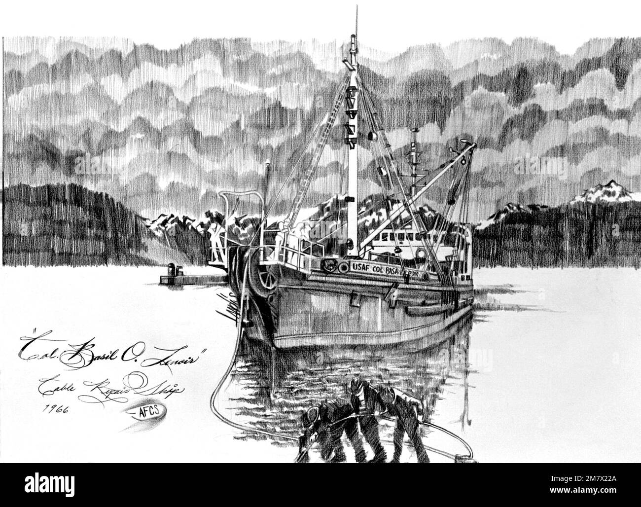 Artwork: "COL Basil C. Lenoir, Cable Repair Ship, 1966," AFCS Artist ...
