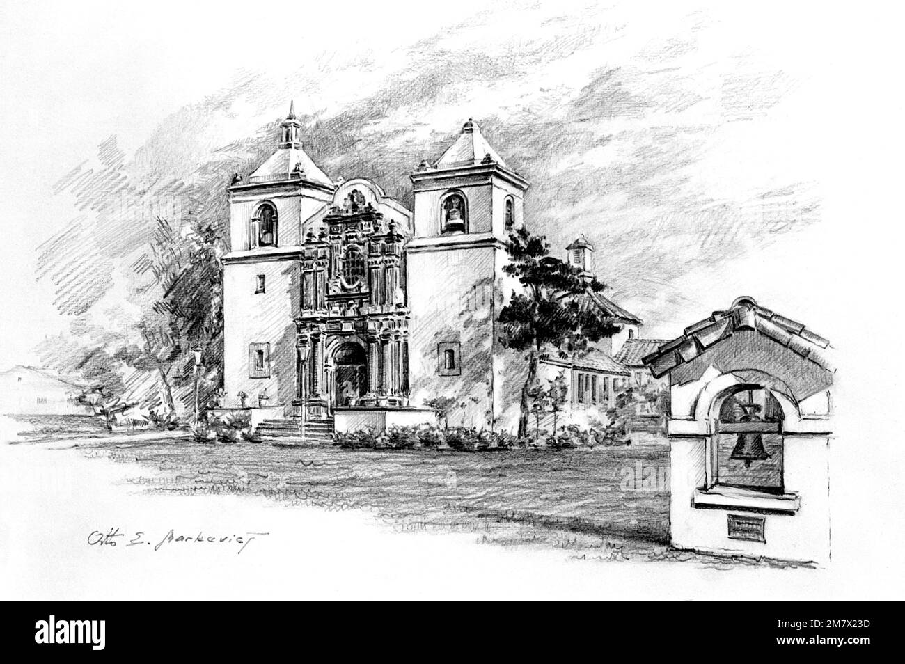 Artwork: "Base Chapel, Randolph Air Force Base" Artist: Otto Markevics ...