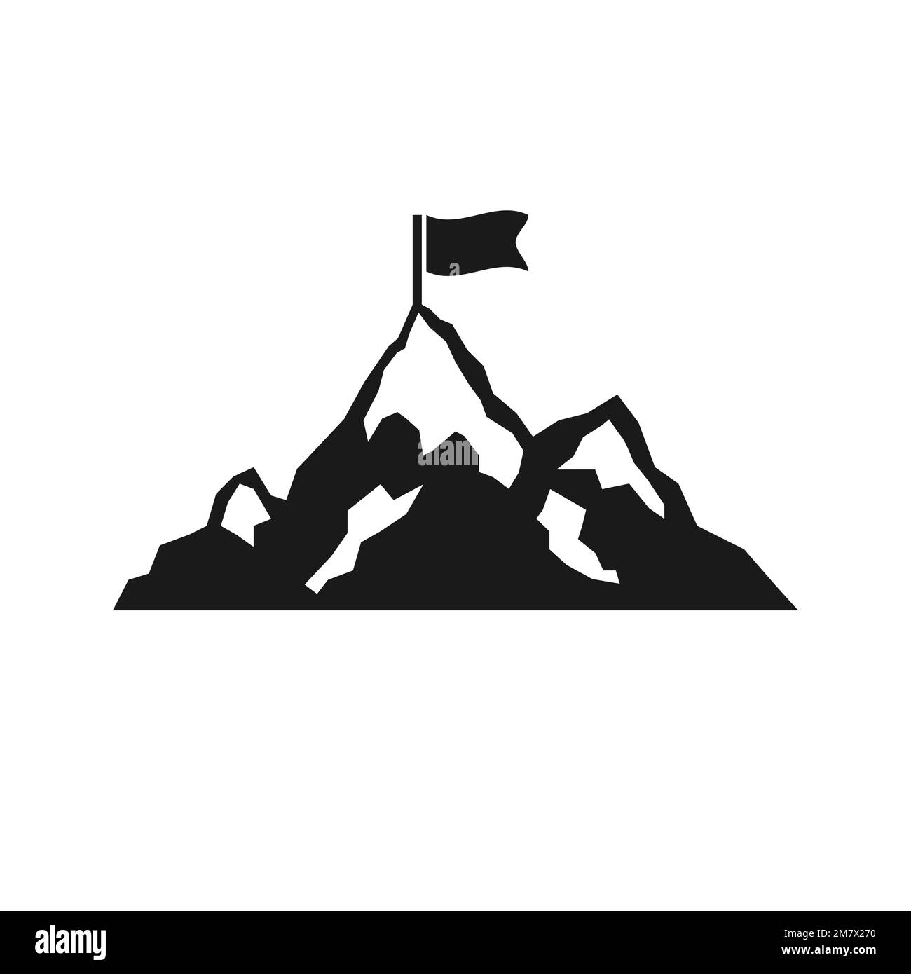 Flag on rock Black and White Stock Photos & Images - Alamy