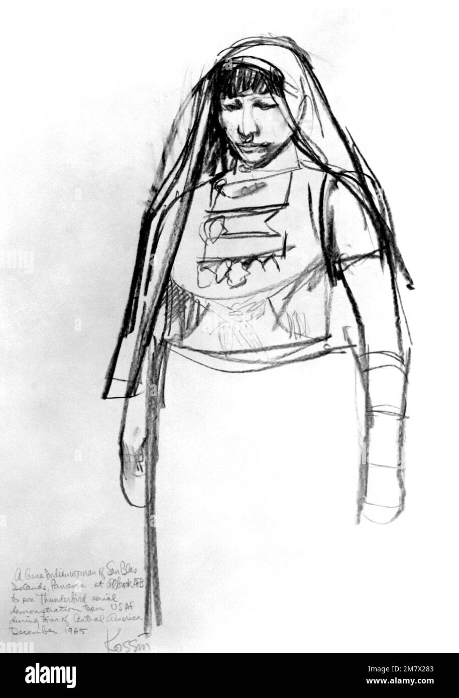 Artwork: "Cuna Indian Woman - Panama" Artist: Sanford Kossin. Country ...