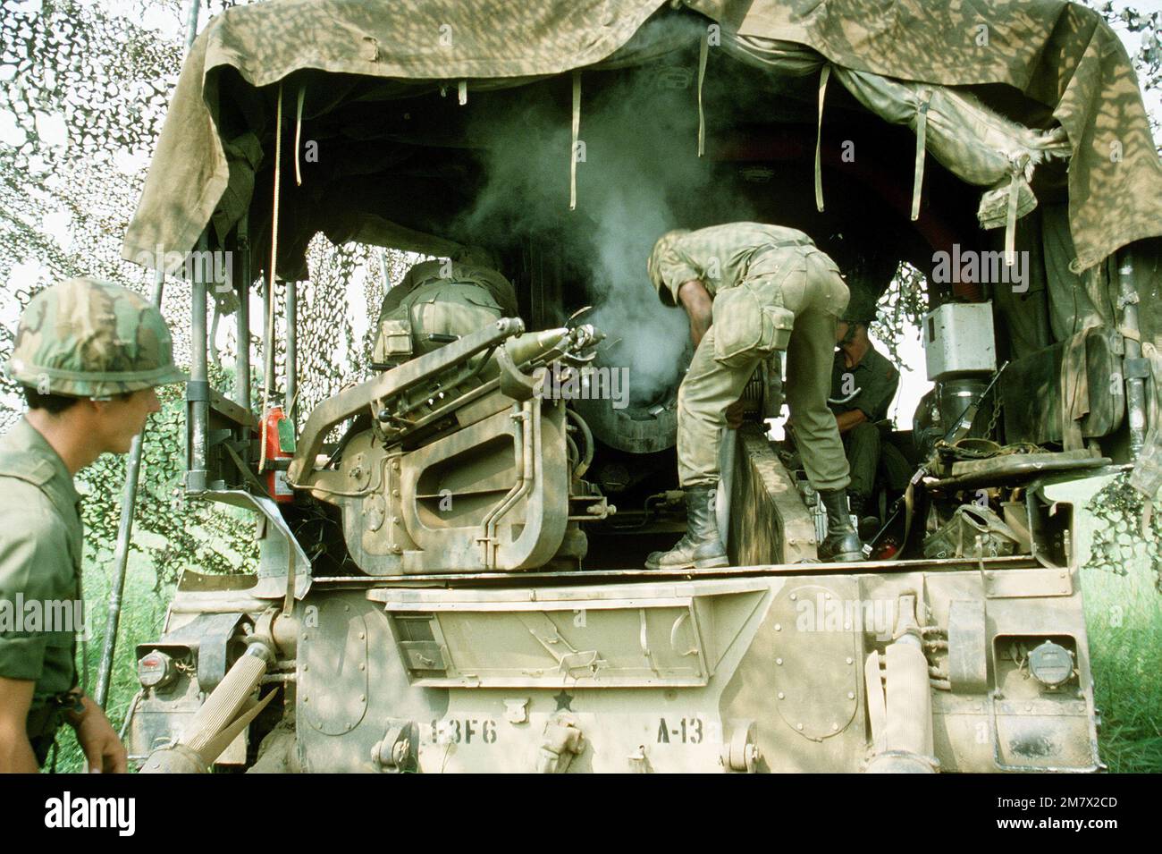Soldiers participating in Exercise Reforger '82 fire an M-110E1 8-inch ...