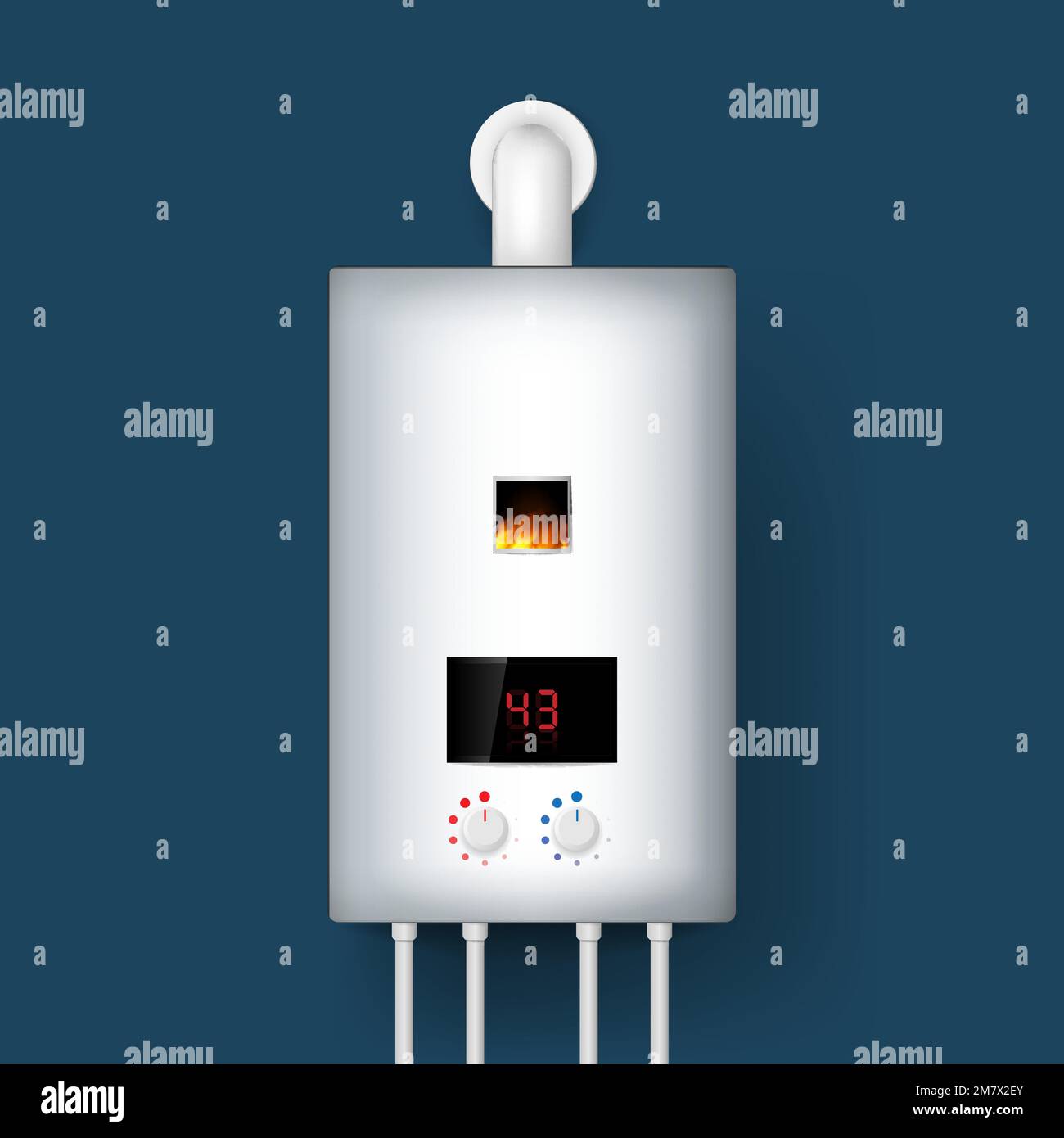 Home gas boiler, water heater. 3D rendering. isolated on background ...