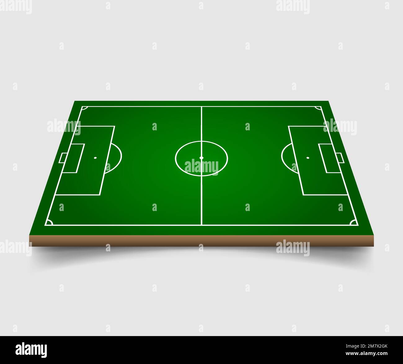 3d Football field. Soccer field isolated on white background. Vector ...