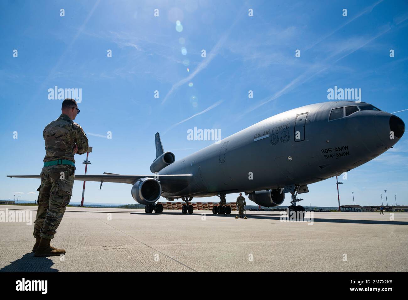 An Airman from the 726th Air Mobility Squadron at Spangdahlem Air Base ...