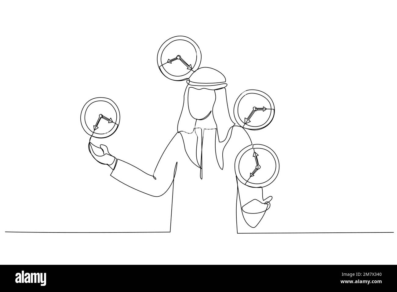 Illustration of arab business man successfully juggling managing time ...