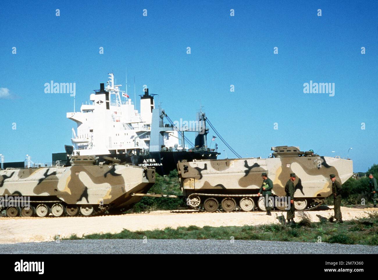 LVTP-7 tracked landing vehicles of the 7th Marine Amphibious Brigade ...