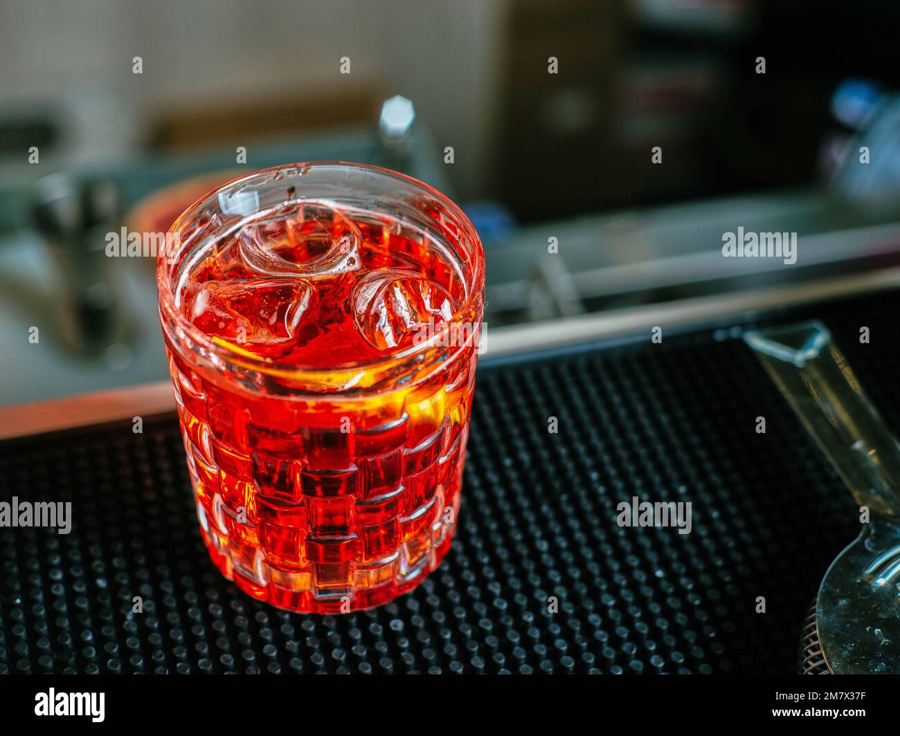 Spritz with sparking wine Cocktail on bar table Stock Photo - Alamy