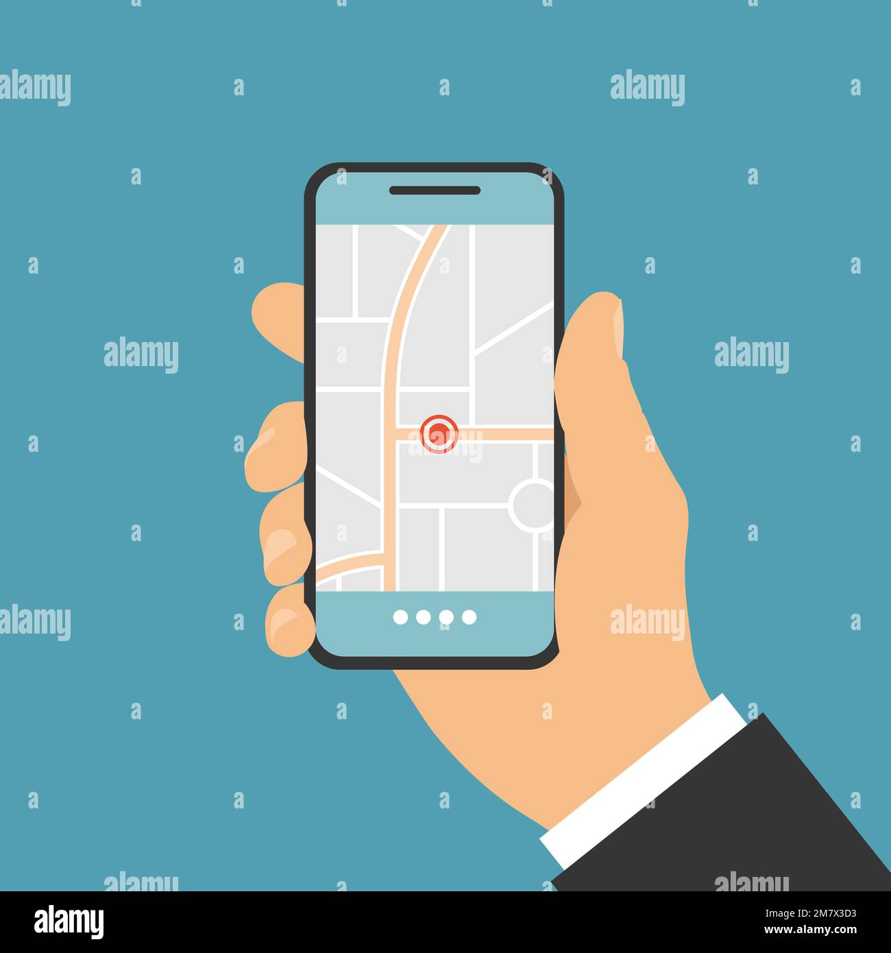 Map on the display Stock Vector Images - Alamy