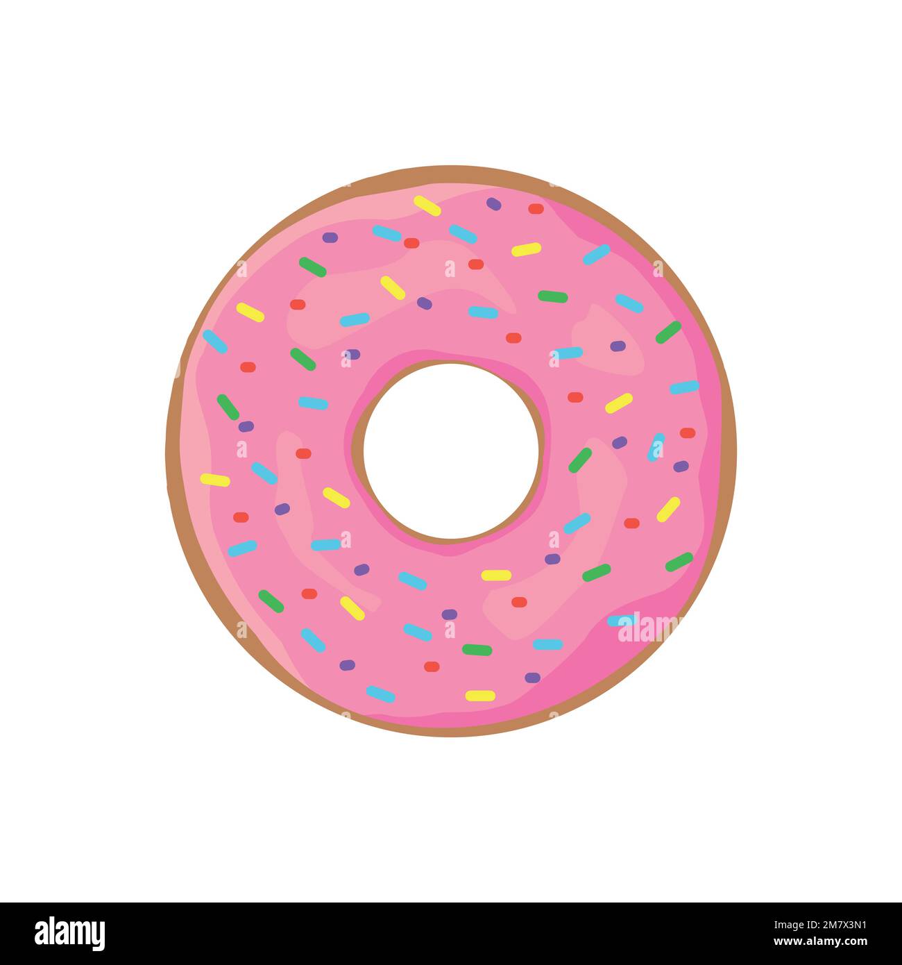 Donut with sprinkles isolated on white background. Vector illustration ...