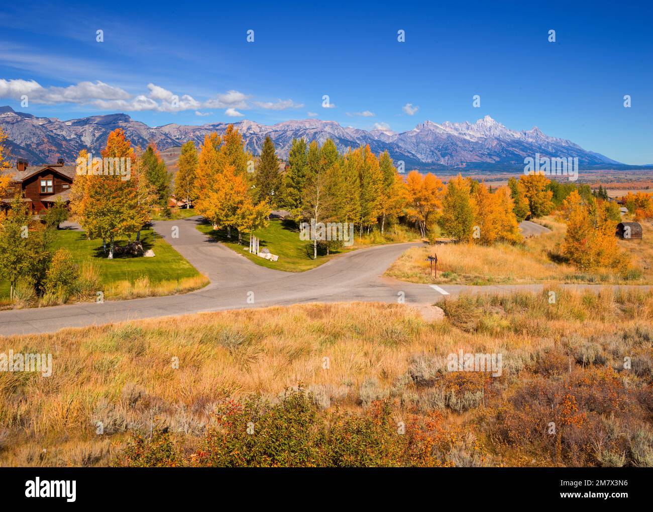 Spring Creek Ranch in scenic Autumn Landscape Grand Teton National Park ...