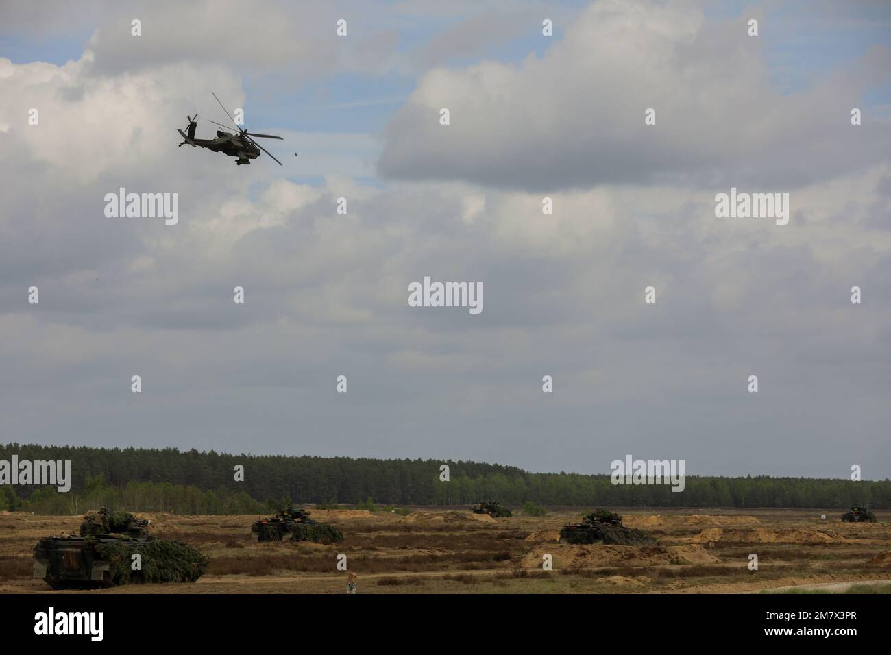 An AH-64 Apache Guardian attack helicopter assigned to Task Force ...