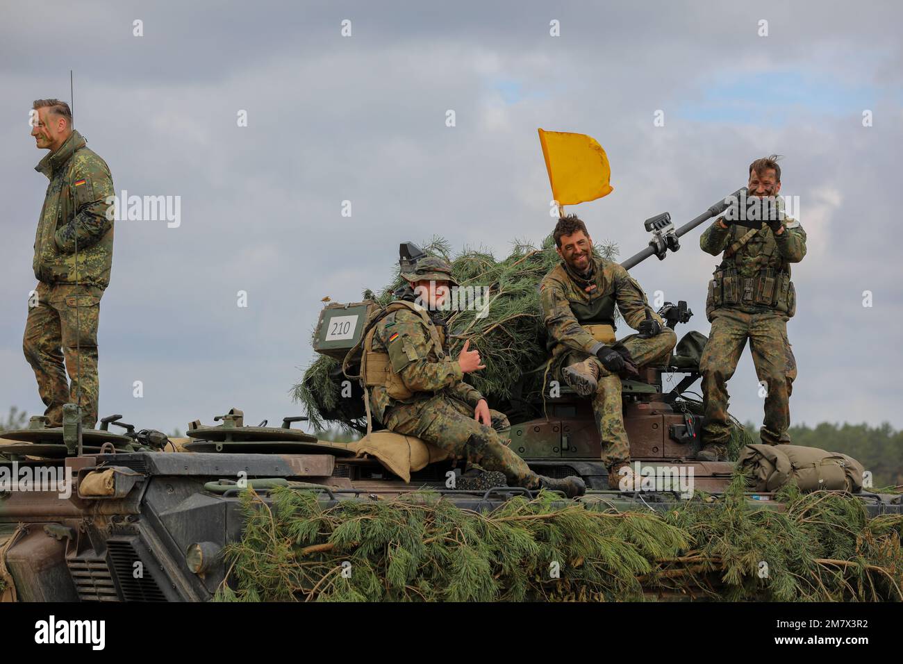German soldiers rest after a field training exercise with allied ...