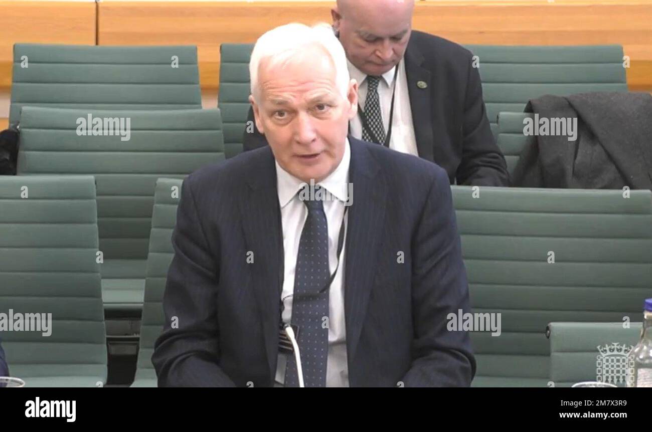 Steve Montgomery, chairman of the Rail Delivery Group, appearing before ...