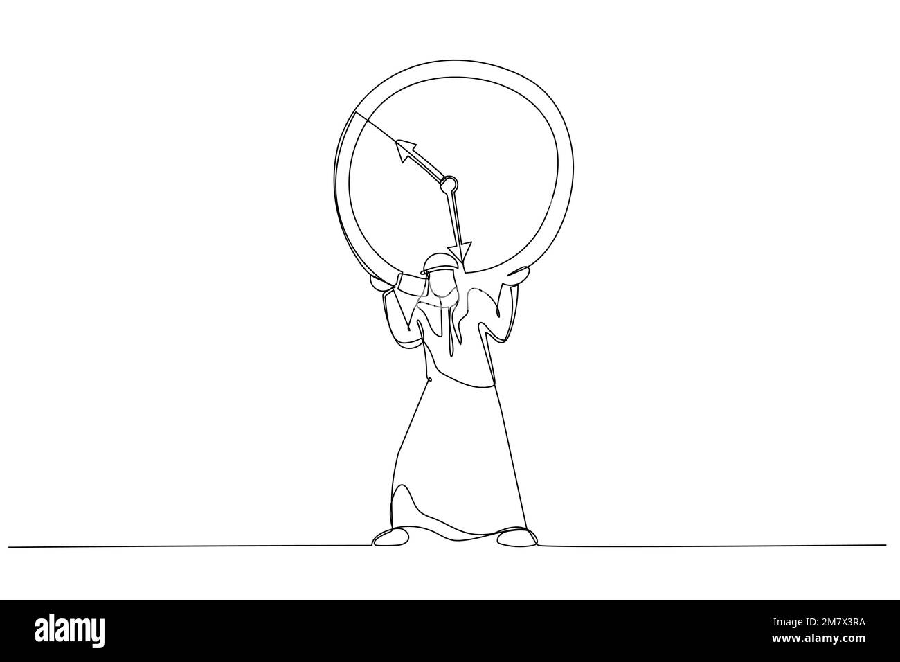 Illustration of arab businessman salary man carry heavy big clock ...