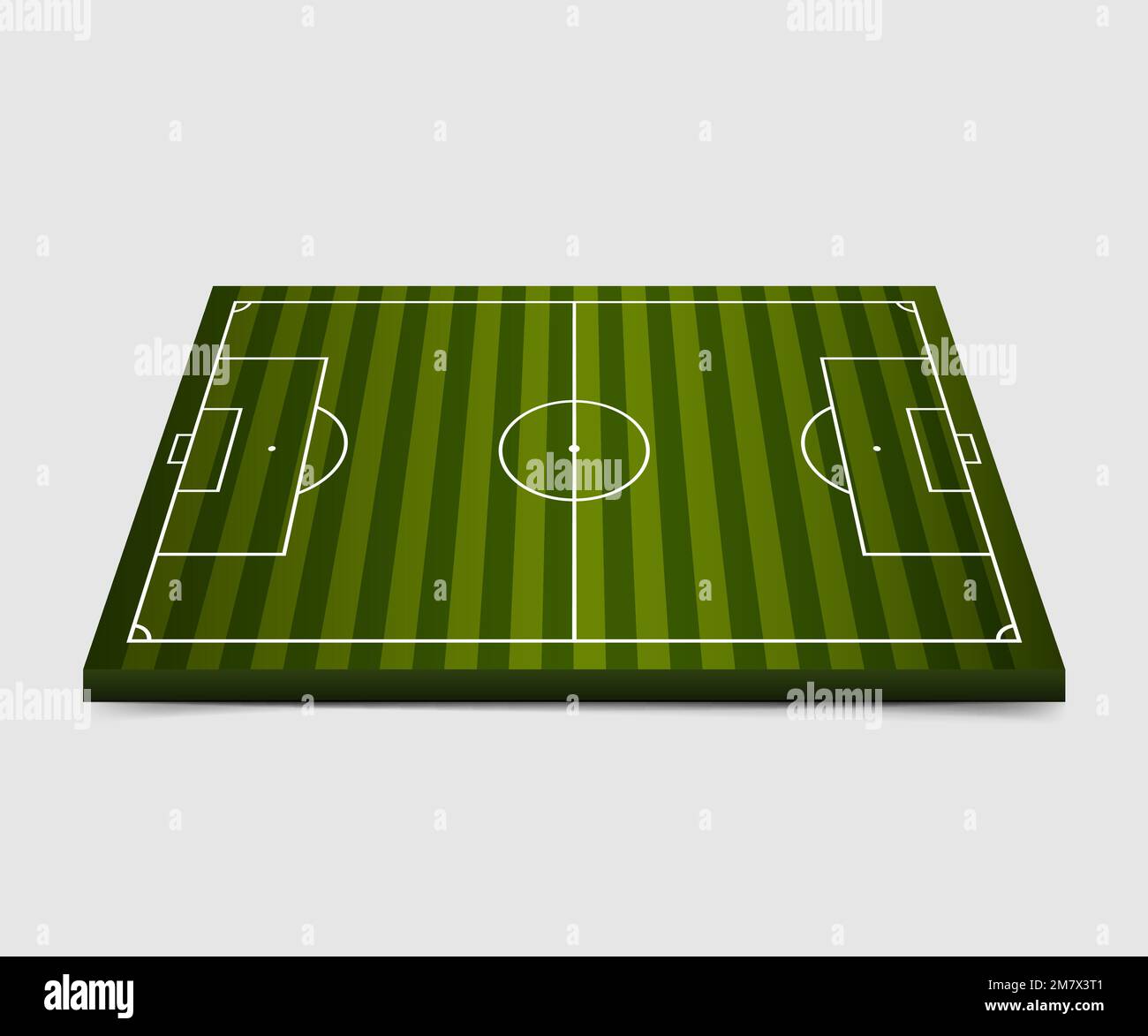 3d Football field. Soccer field isolated on white background. Vector ...