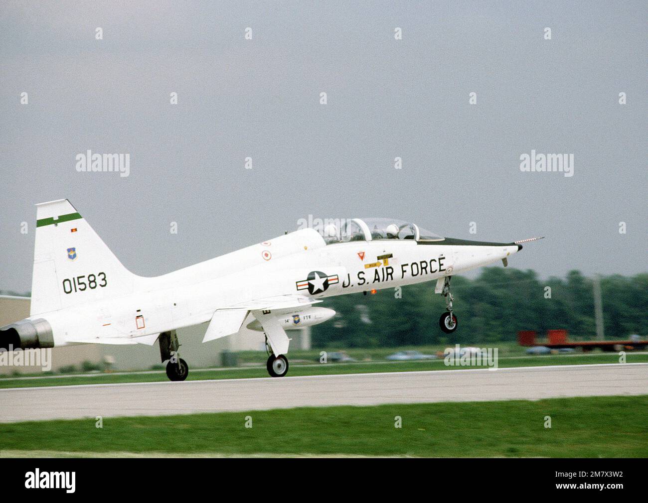 A right side view of a T-38 Talon aircraft on take off during the Boy ...