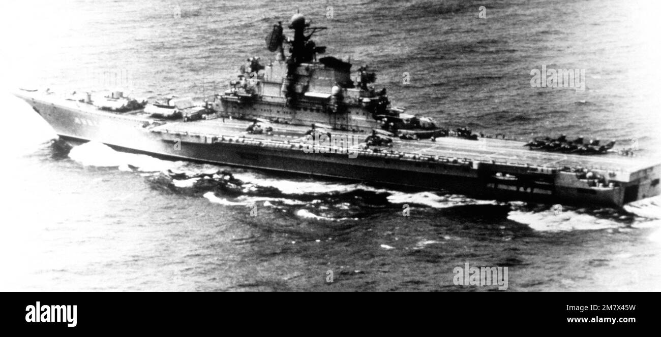 A view of the Soviet KIEV class VSTOL aircraft carrier MINSK. Country ...
