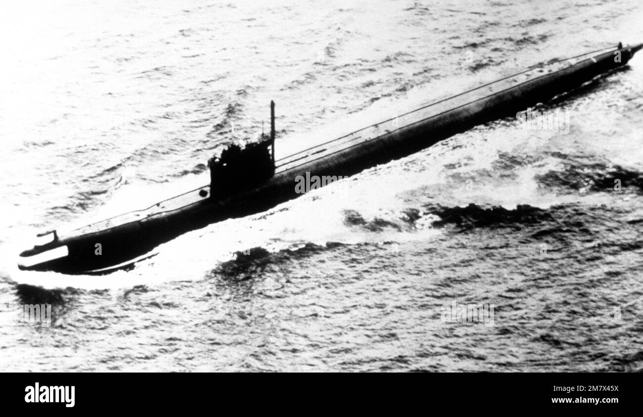 A view of a Soviet ECHO class nuclear-powered attack submarine. Country ...