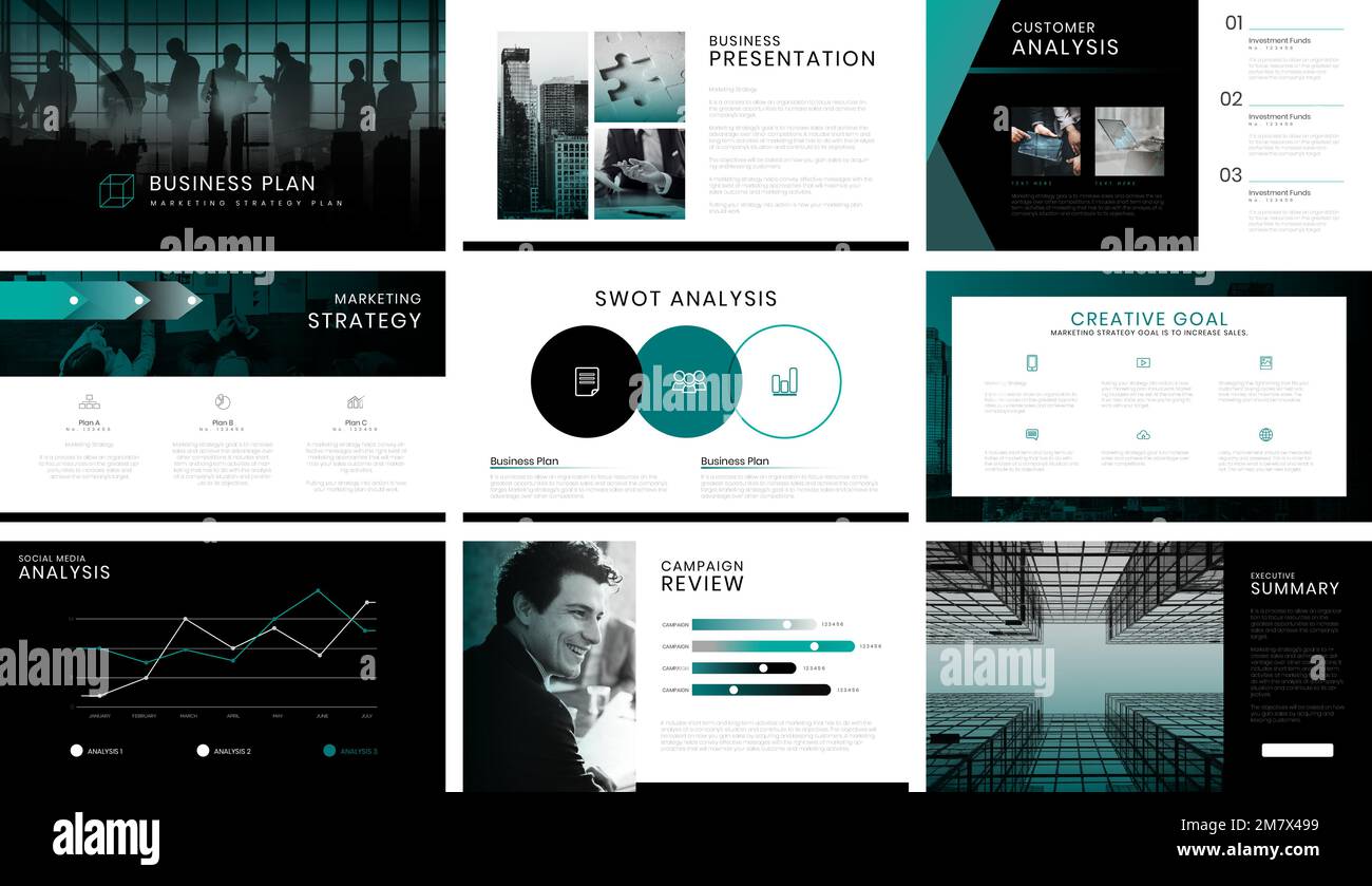 Business marketing vector presentation editable templates Stock Vector ...