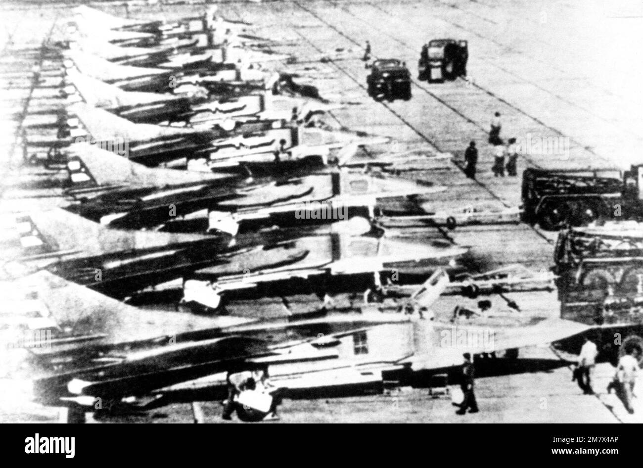 A view of Soviet MiG-23 Flogger aircraft in Cuba. Country: Unknown ...