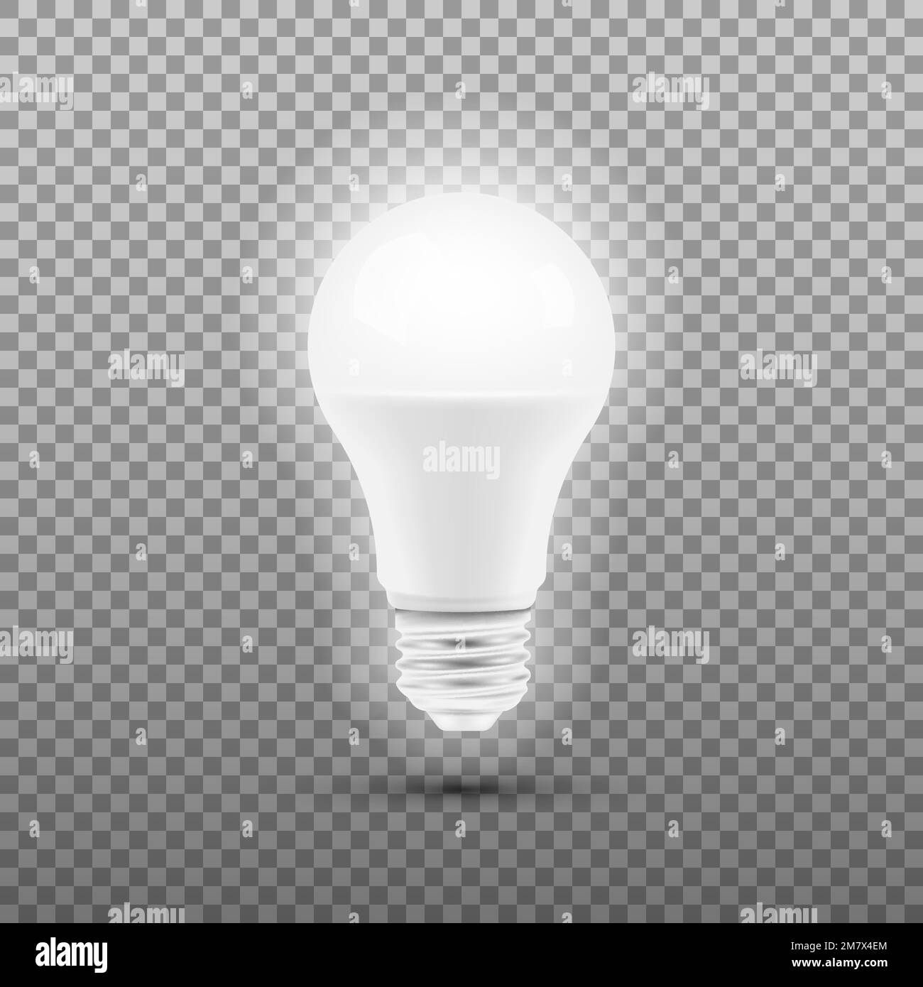 Glowing LED bulb isolated on transparent background. Vector ...