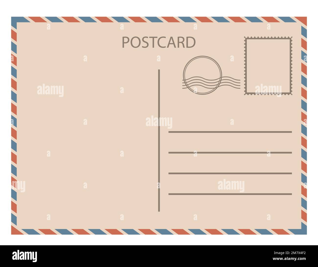 Postal card isolated on white background. Vector illustration. Eps 10 ...