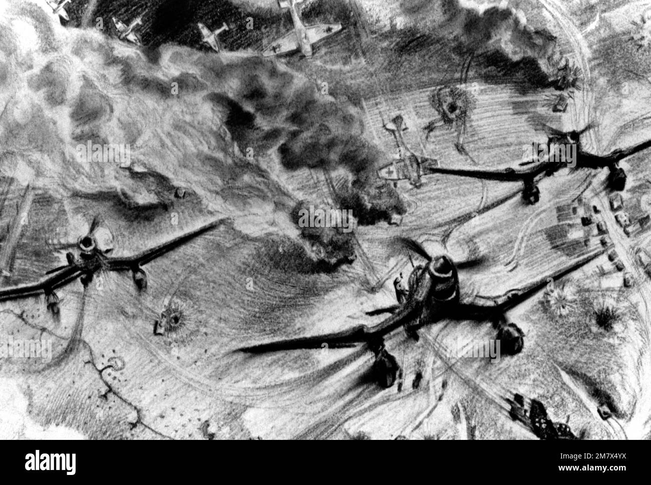 Artwork: "Stuka Attack on Tanks" Artist: W. Traeger. Country: Unknown ...