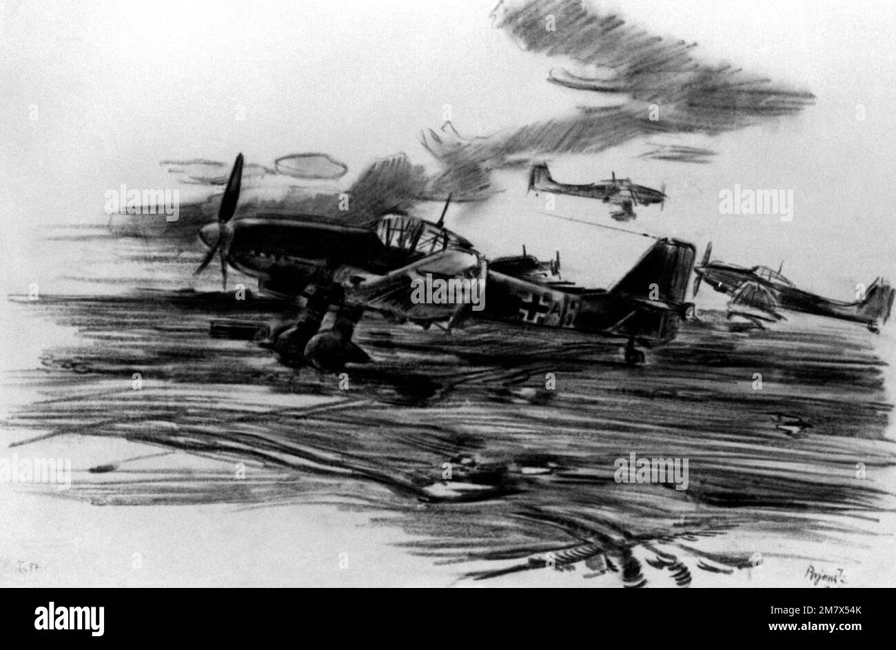 Artwork: "Stuka Dive Bomber" Artist: W. Fritz Herring. Country: Unknown ...