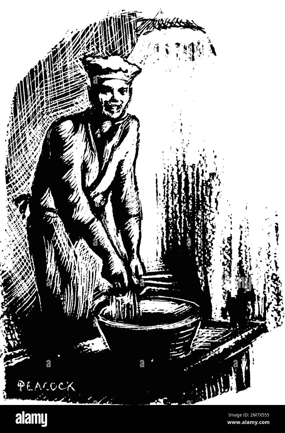 Country life painting Black and White Stock Photos & Images - Alamy