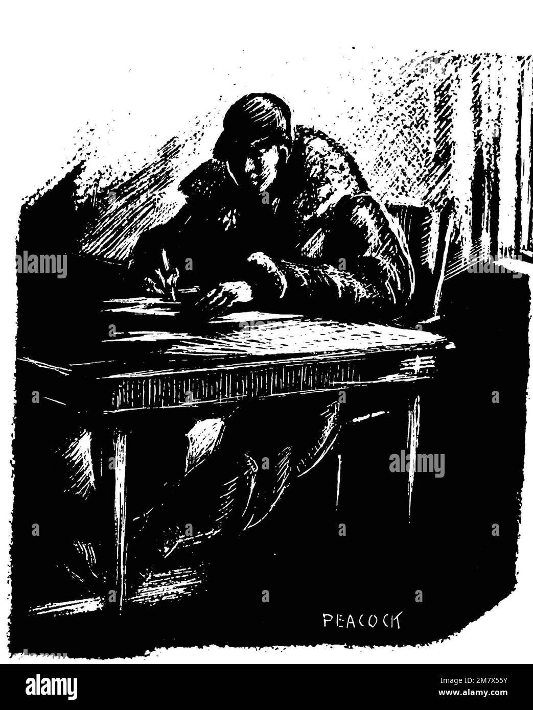 Artwork: "Writing Home" Artist: Mabel Peacock. Country: Unknown Stock ...