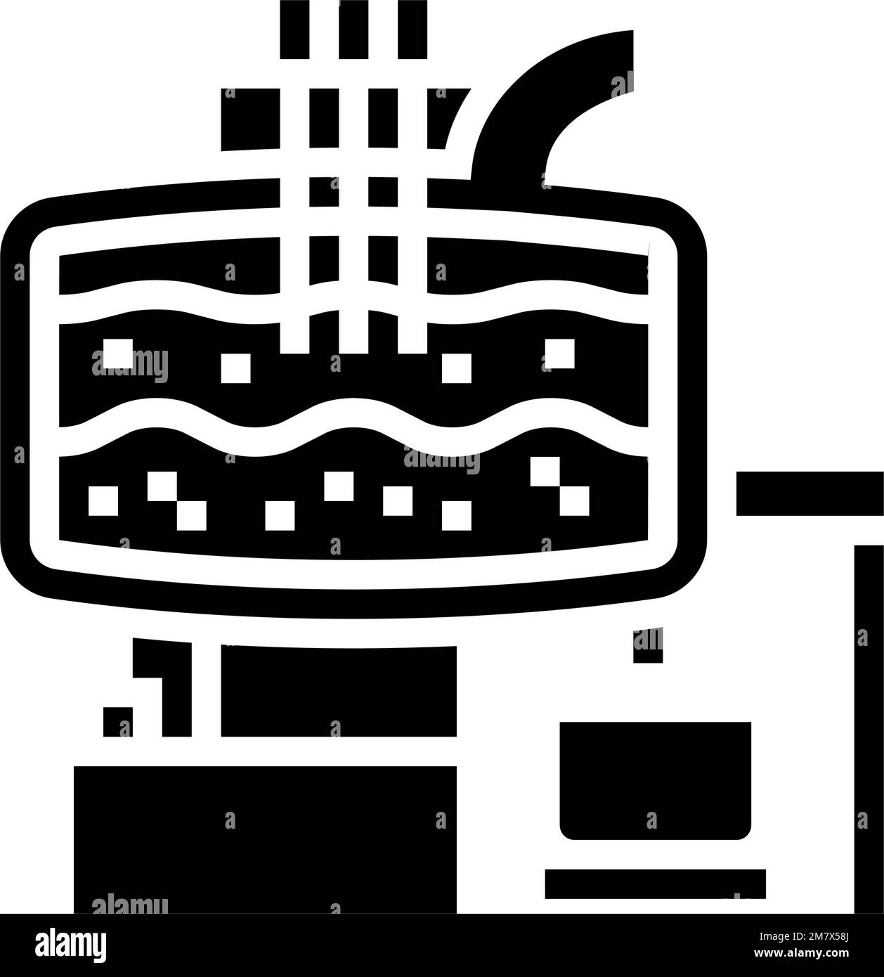 electric arc furnace steel production glyph icon vector illustration ...