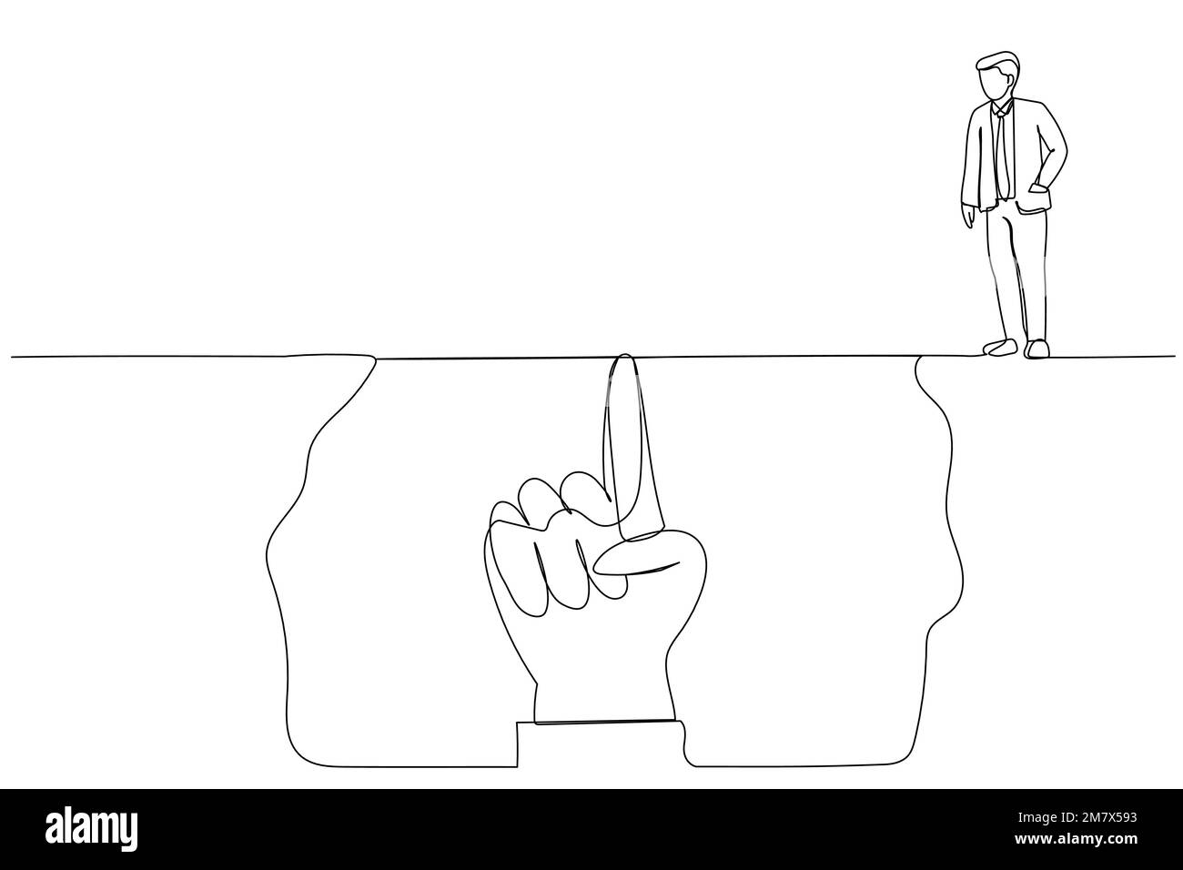 Cartoon of giant hand helping small businessman, metaphor for ...