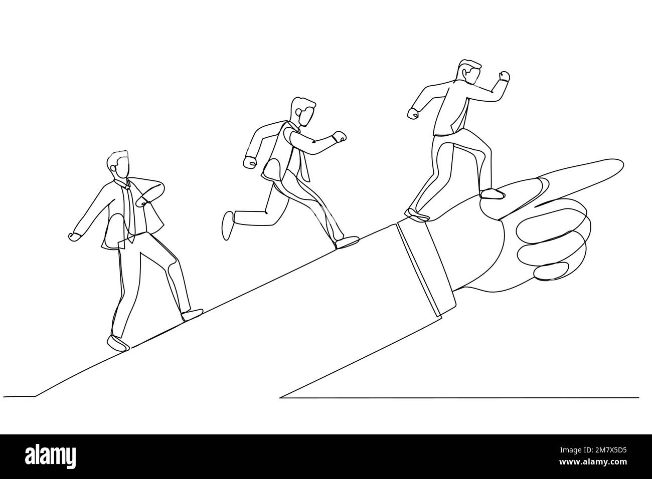 Illustration of businessman running forward looking for success in the ...