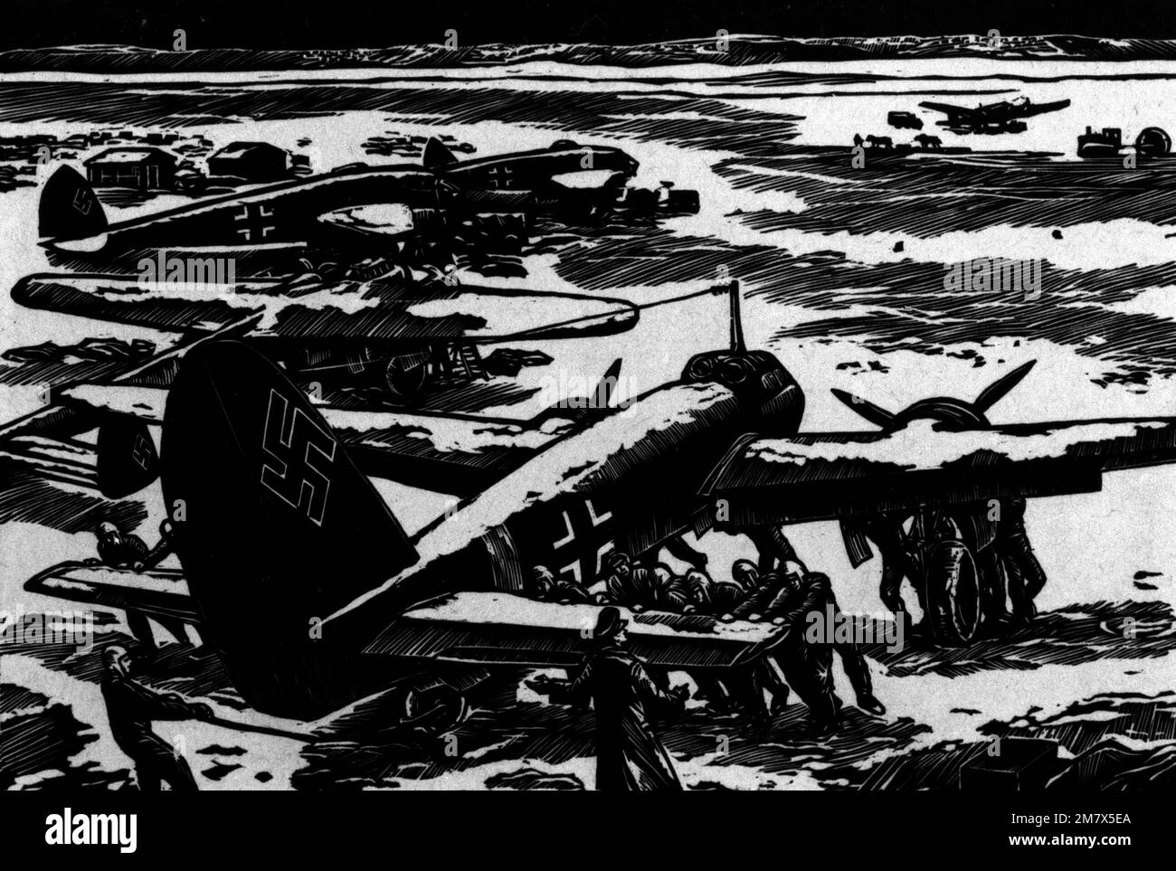 Artwork: "Aircraft Repair Depot in Russia" Artist: Rudolf Riege ...