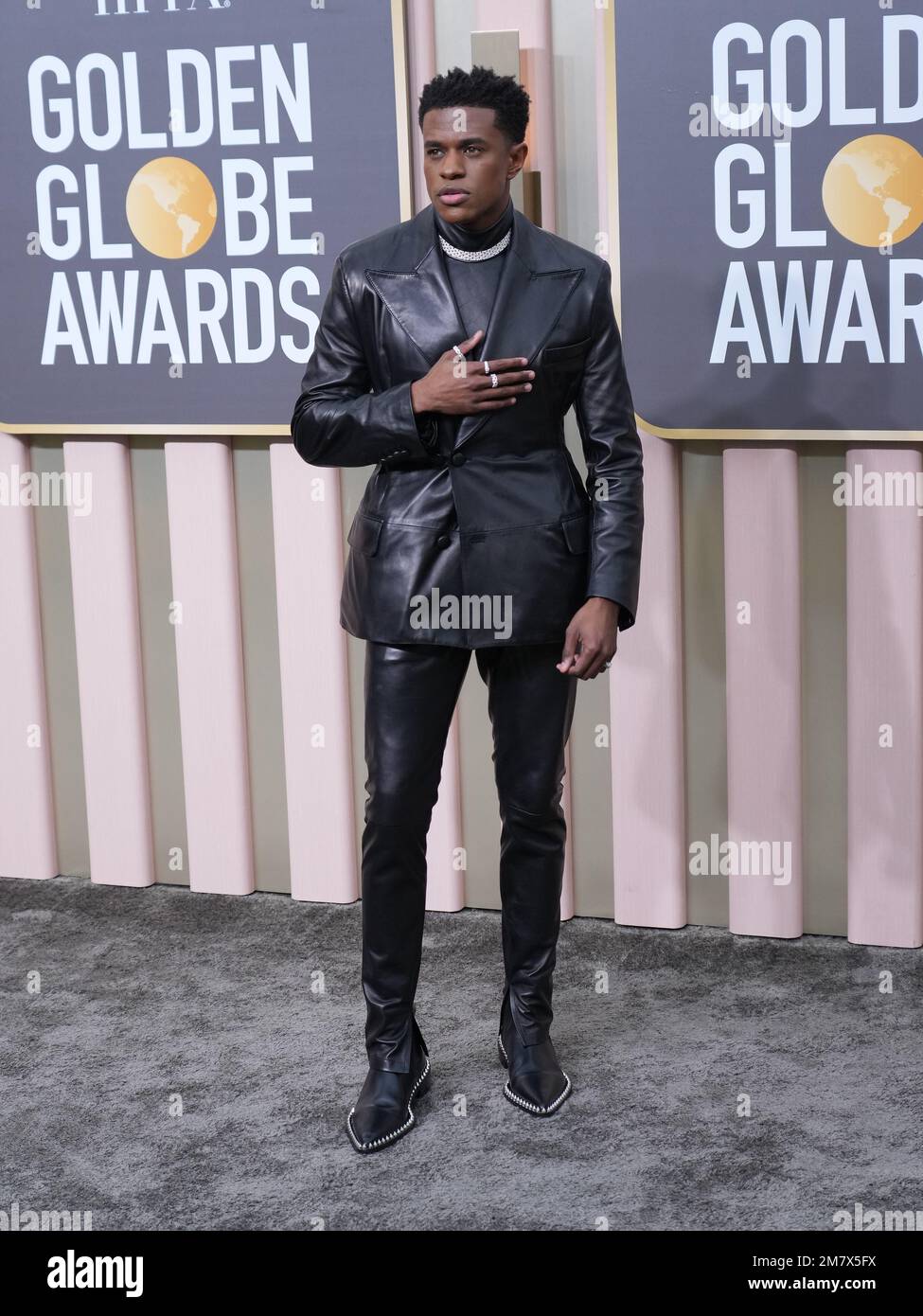 Los Angeles, USA, 10/01/2023, Jeremy Pope arrives at the 80th Annual ...