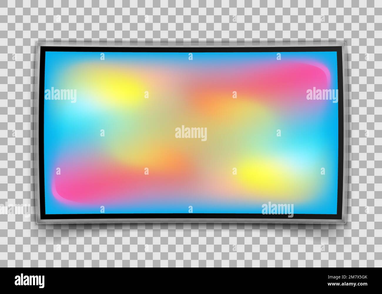 Realistic TV Screen isolated on transparent background. Vector ...