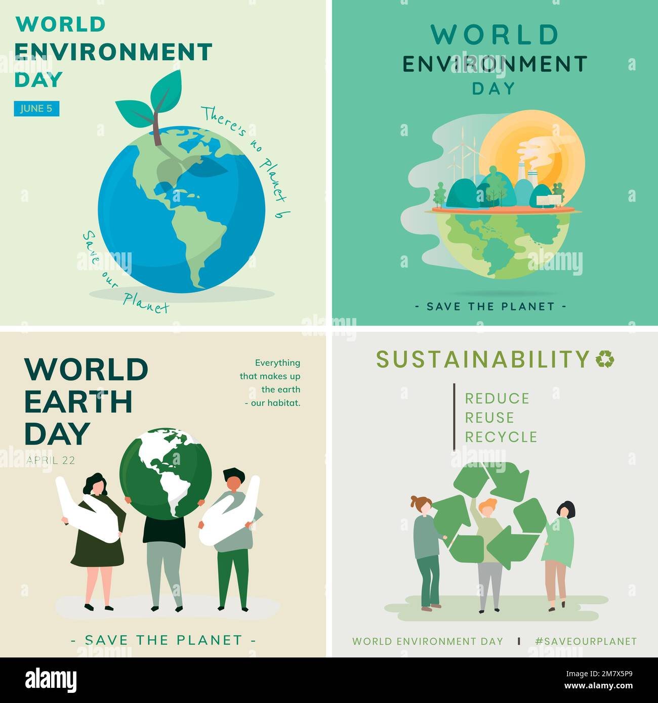 Environment vector social medal template set Stock Vector Image & Art ...