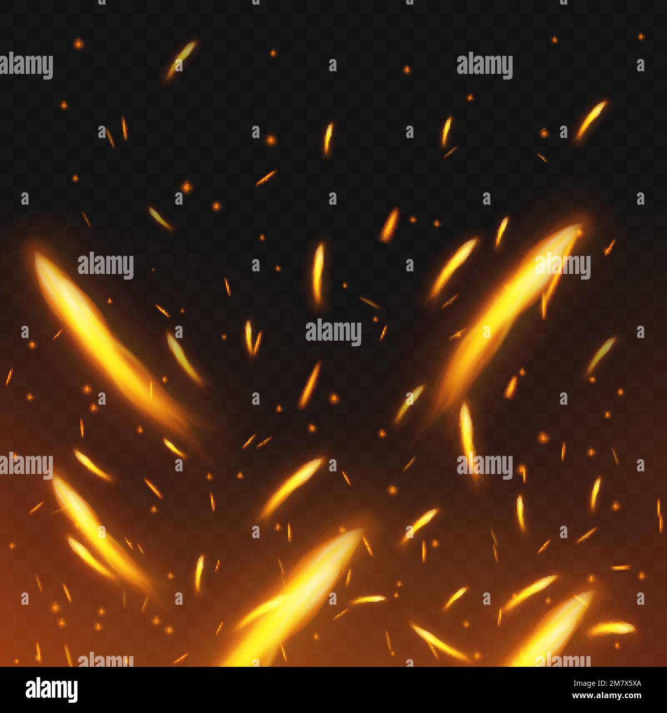 Fire sparks flying. Firestorm texture. Sparks charcoal. on transparent ...